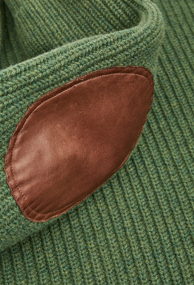 Field sweater merino, leather - shop online at bei FRANKEN & Cie.